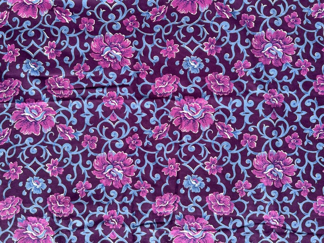Soviet Vintage Purple Blue Flannel Fabric Fall Autumn Winter Colours ...