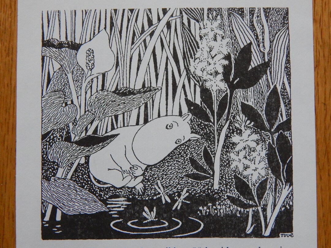 Original 2-sided Black and White Moomin Book Print Tove - Etsy