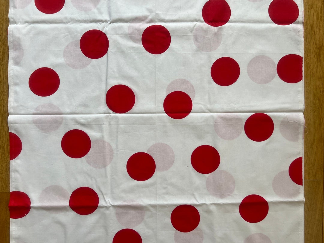 Big Red Polka Dot Fabric 100% Cotton Made in Estonia Kreenholm Factory ...