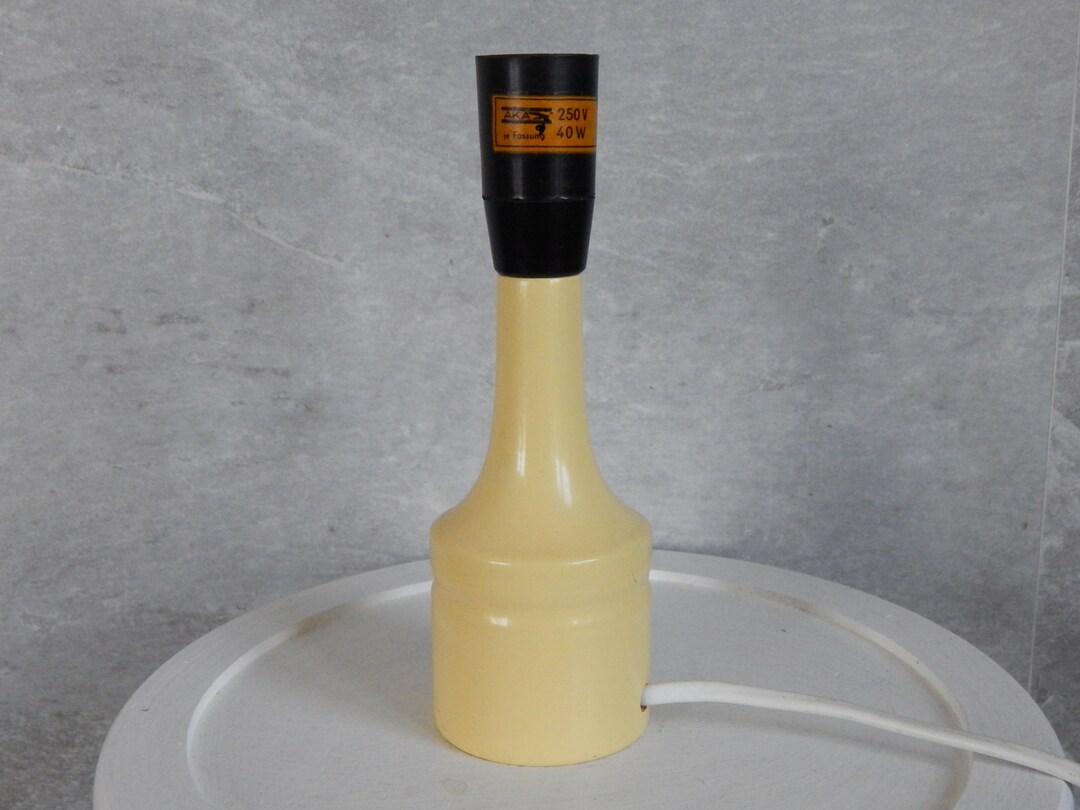 Vintage Wooden Yellow Lamp Base Vintage AKA Electric East German Table ...