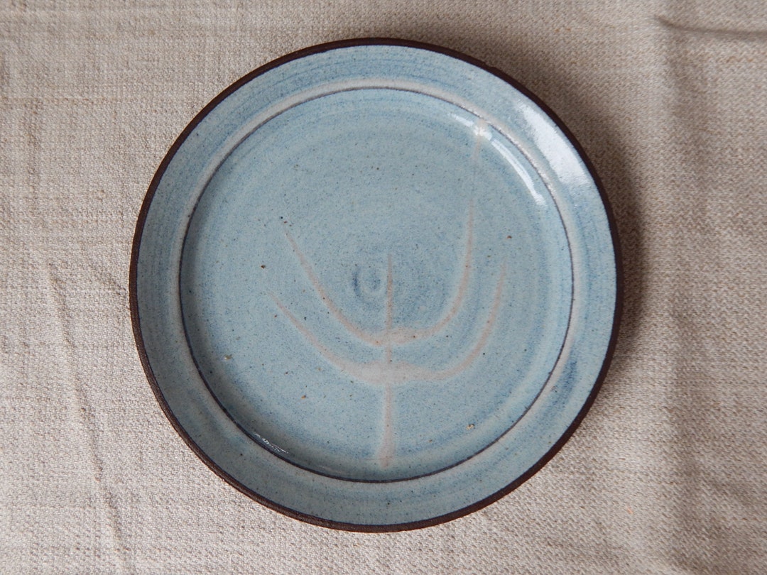 Vintage Hand Made Cake Plate Simple Rustic Design Plate Ceramic ...