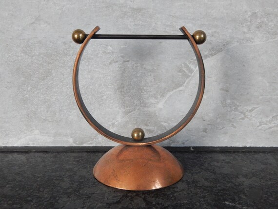 Vintage Copper Sign Holder Round Small Sports Memorabilia - Etsy