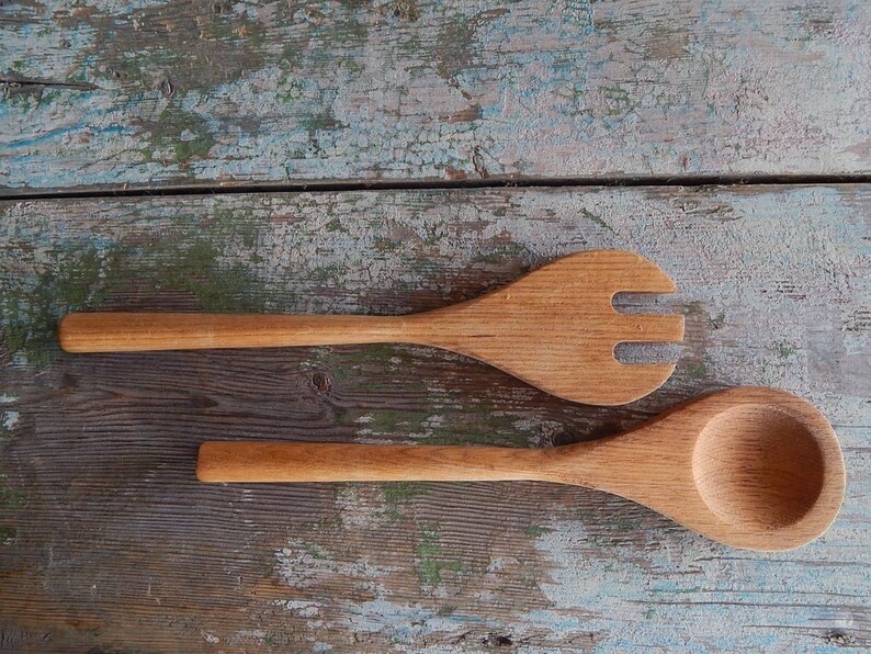 Scandinavian Vintage Wooden Salad Spoons Kitchen Utensils - Etsy