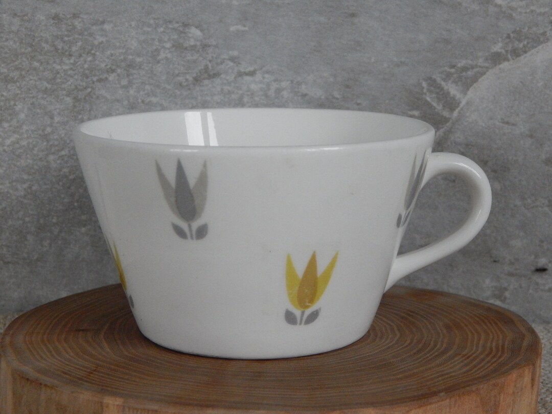 Vintage Gustavsberg LOTUS Gul Cup Bibi Berger Made in Sweden and White ...