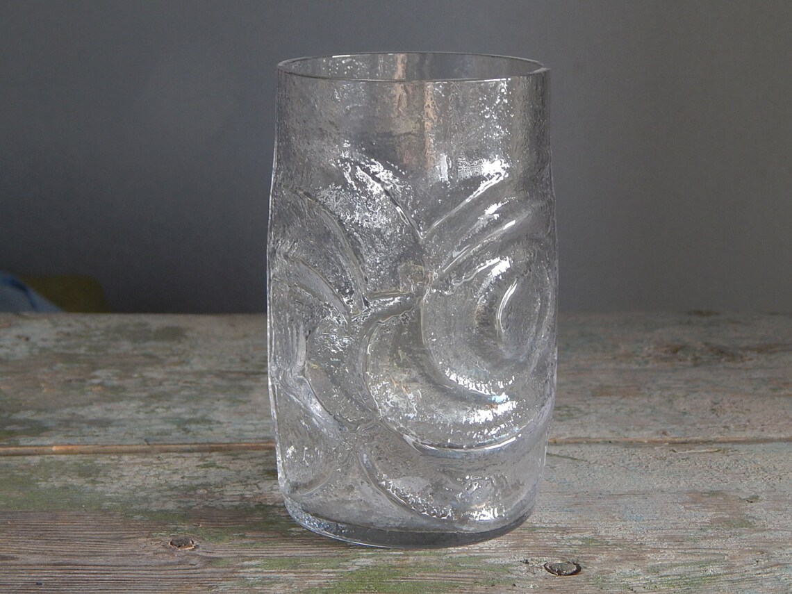Scandinavian Vintage Glass Vase Vintage Home Decor Textured Glass Vase ...