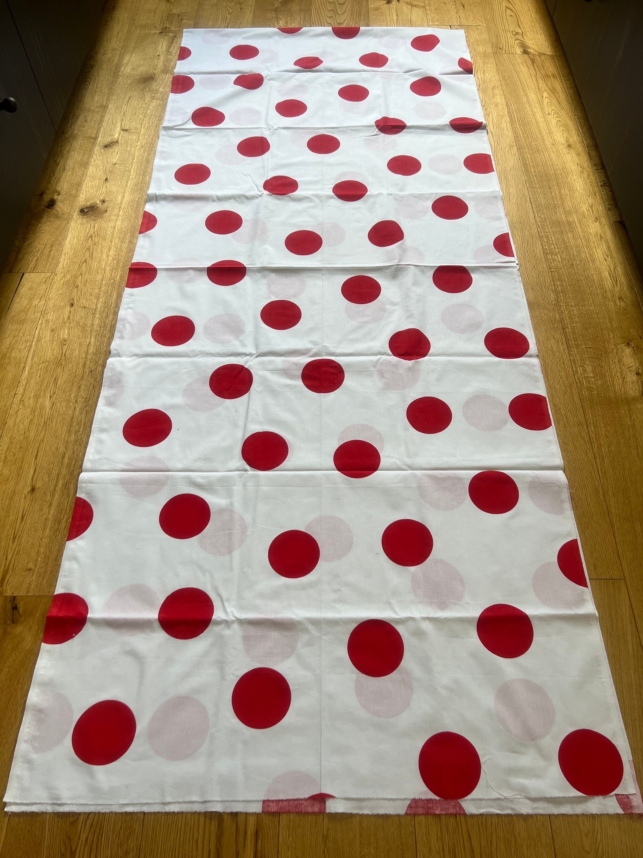 Big Red Polka Dot Fabric 100% Cotton Made in Estonia Kreenholm Factory ...