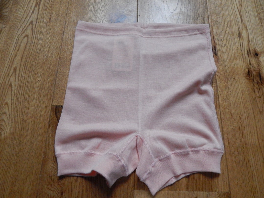 NOS Women Lingerie Knickers Peach Color Wool Mix Long Underpants Size ...