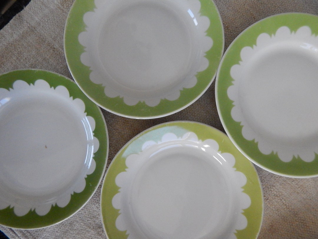 Set of 5 Vintage Side Plate Bread Plate, Tableware Serving Dish Faience ...