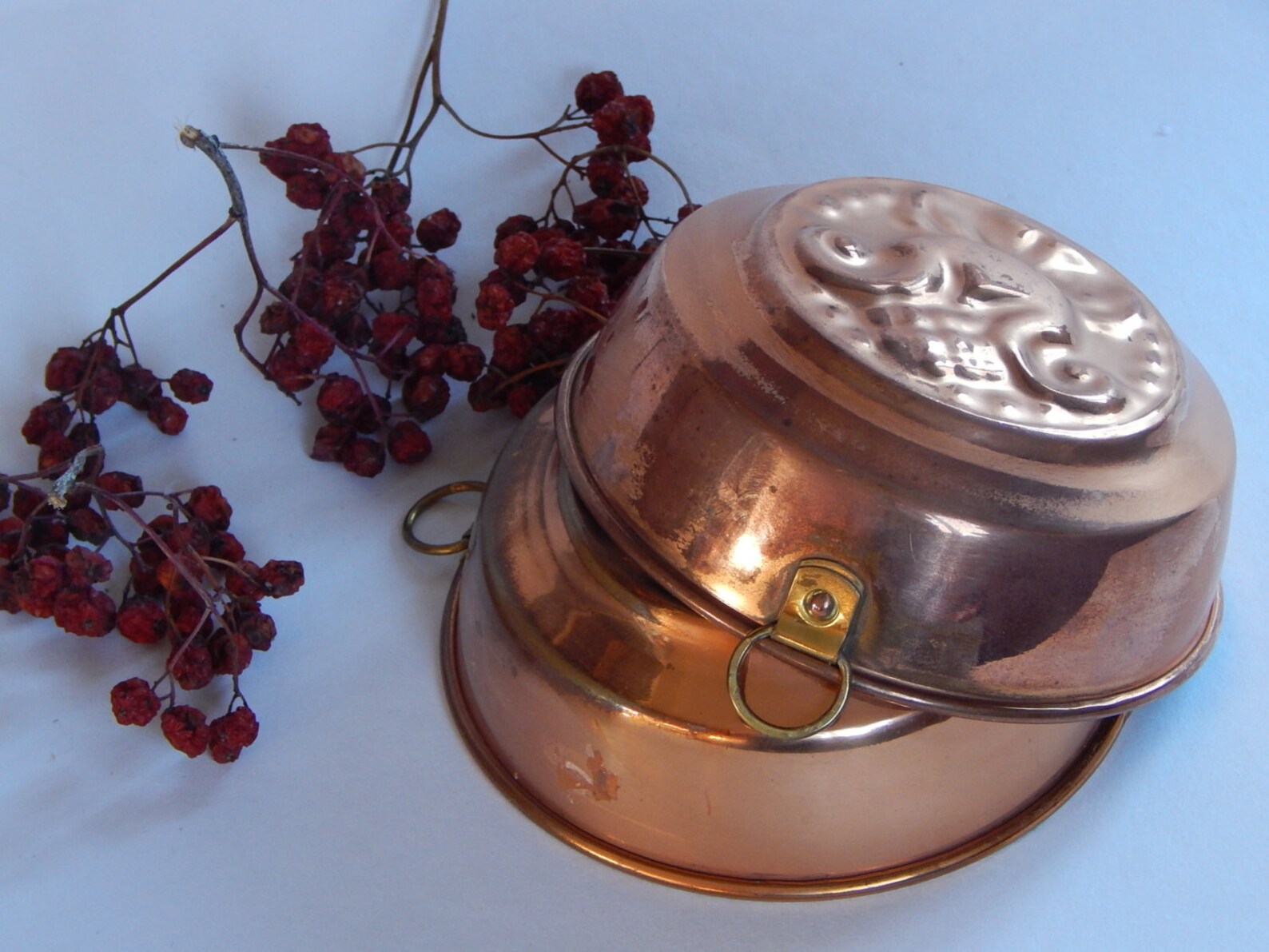 Vintage Copper Cookware Set of 2 Swedish Country Vintage Crab | Etsy