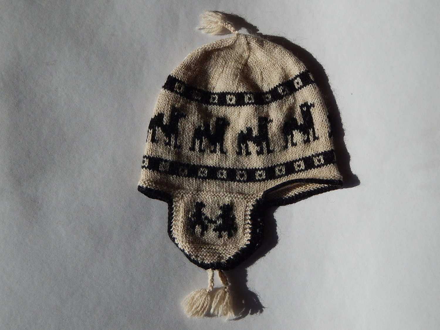 Vintage Knitted Ethnic Tribal Style Wool Hat Black Beige - Etsy