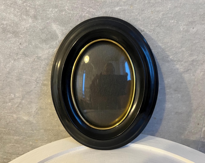 Vintage Small Picture Frame Oval Shape Antique Look Plastic Decor With ...