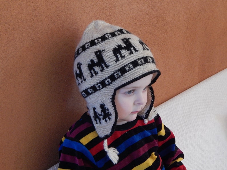 Vintage Knitted Ethnic Tribal Style Wool Hat Black Beige - Etsy