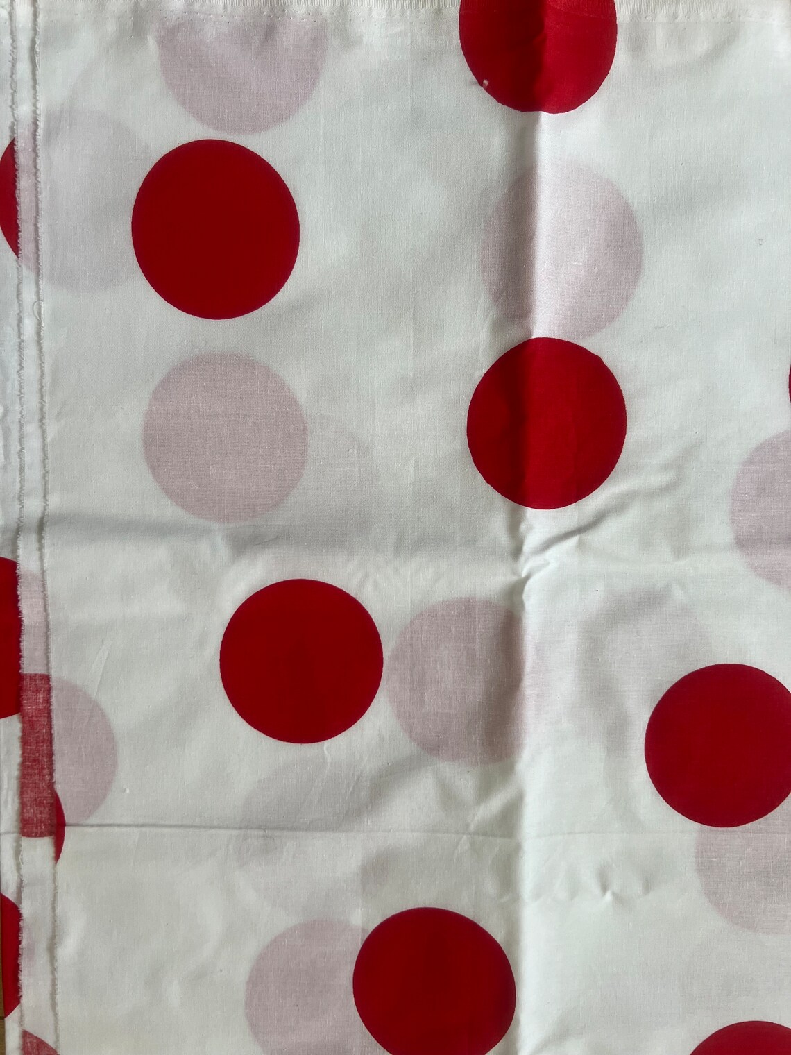 Big Red Polka Dot Fabric 100% Cotton Made in Estonia Kreenholm Factory ...