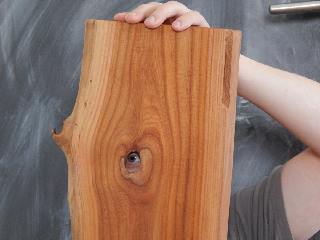 Wooden Serving Board Cutting Board Live Edge Elm Wood Board Rustic ...