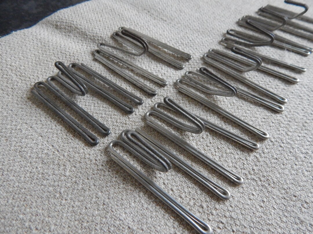 Set of 9 Swedish Vintage Metal Drape Hooks Curtain Hook Rod Hooks Metal ...