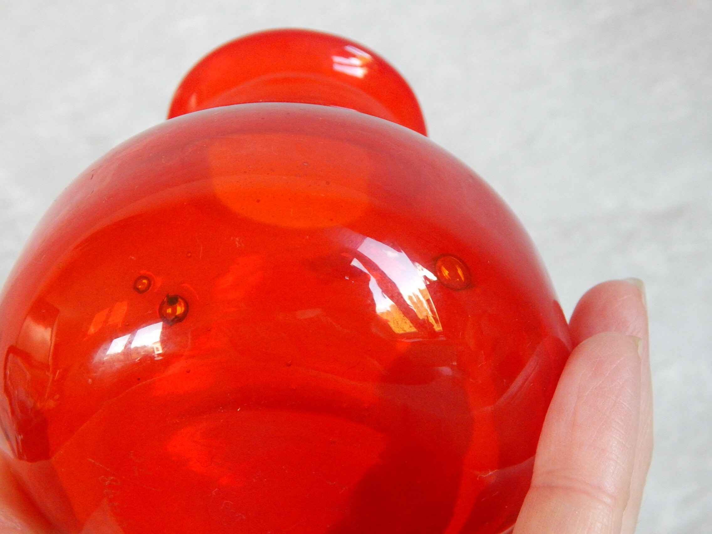 Vintage Swedish Red Art Glass Bubble Vase by Erik Hoglund for Boda ...