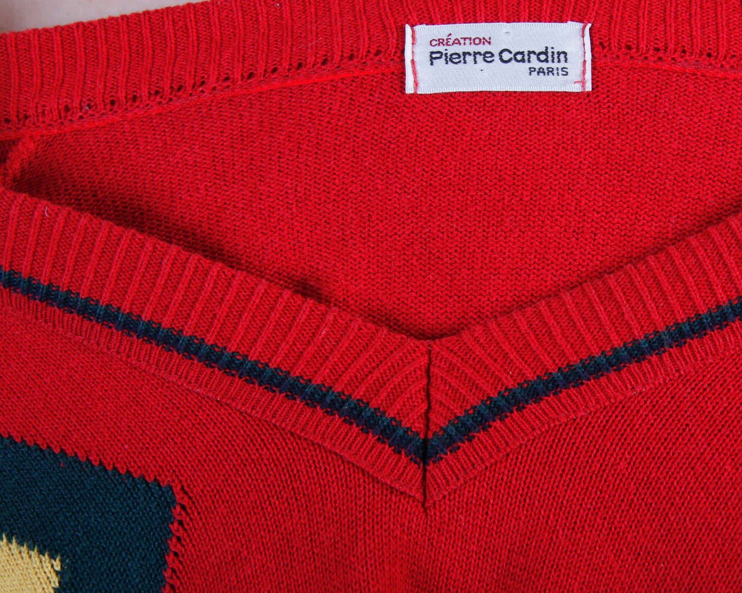 Red PIERRE CARDIN Men Sweater Patterned Vintage Geometrical - Etsy