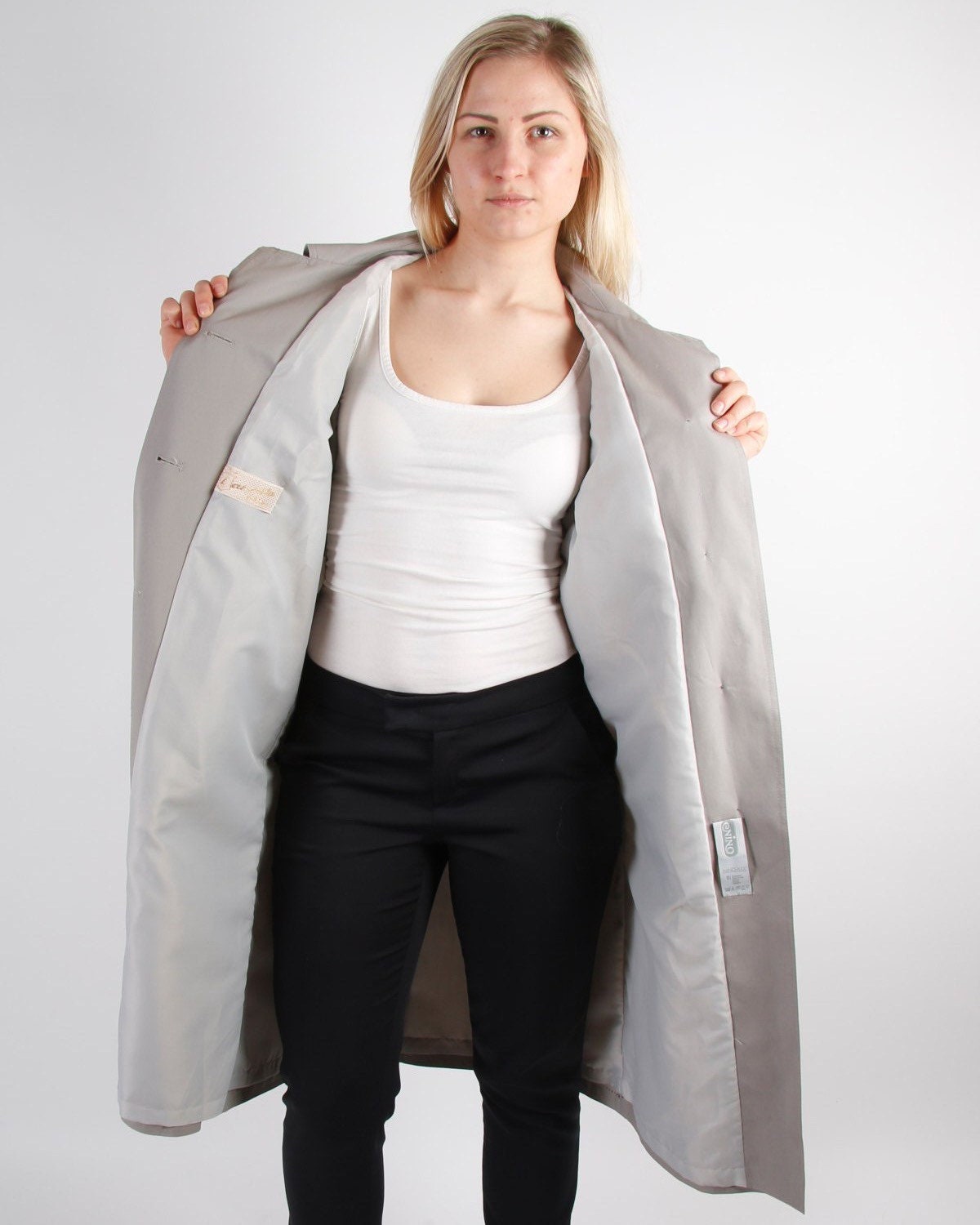 Classic Grey Trench Coat Women's Knee Length Overcoat Raincoat - Etsy