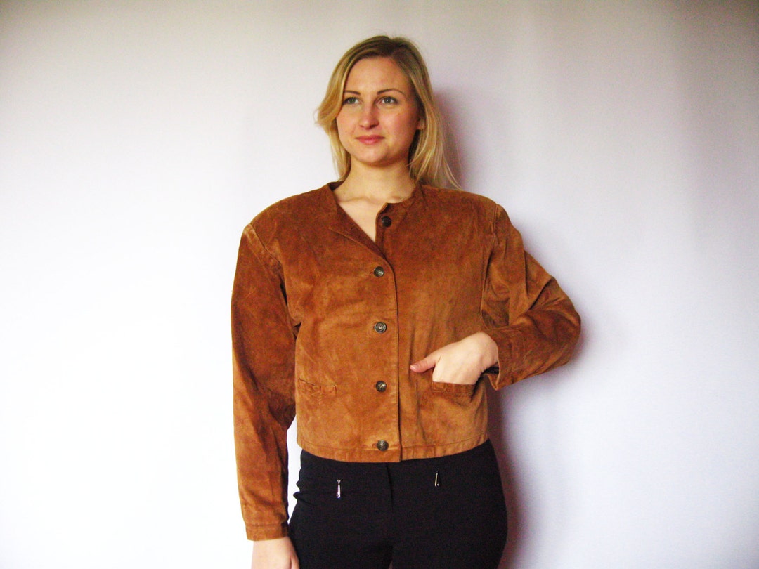 Caramel Brown Suede Jacket Genuine Leather Jacket Western Style Jacket ...