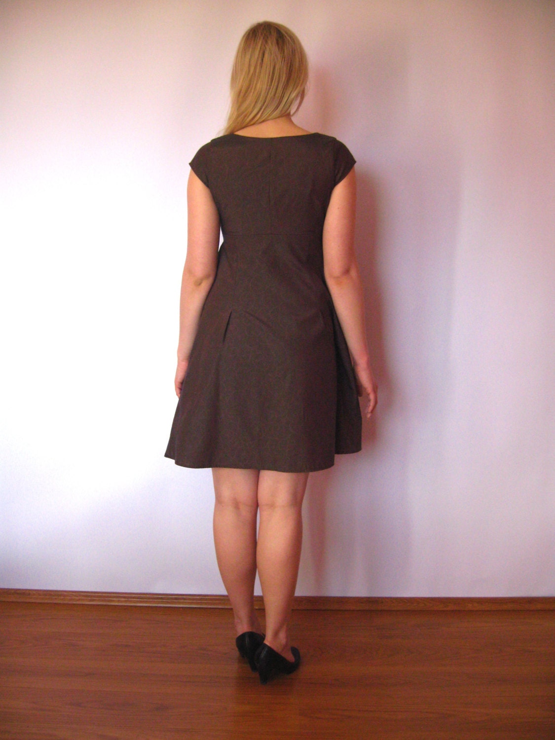 Brown Evening Dress Designed Pattern Women Dress for Graduation Medium ...