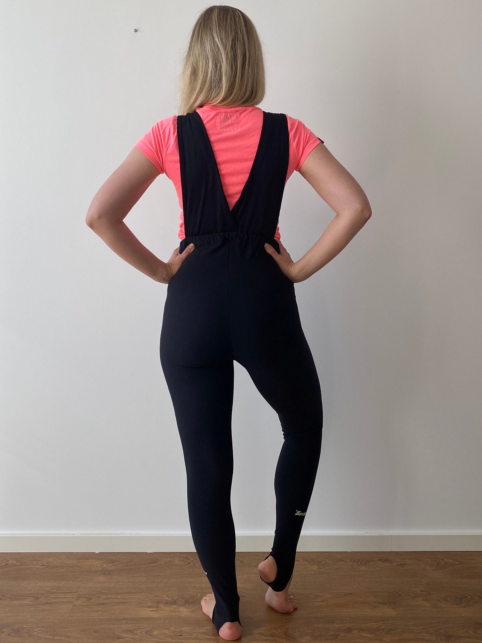 SANTINI Bodysuit Overall Workout One Piece Suit Bodywear Spandex Black ...