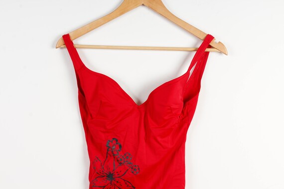 Vintage One Piece Swimsuit Red Retro One Piece Swimwe… - Gem