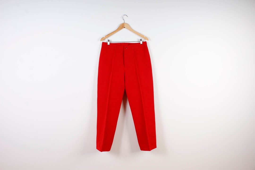 Red Wide Leg Classic Style Pants Flare Wide End Women Sexy Formal ...