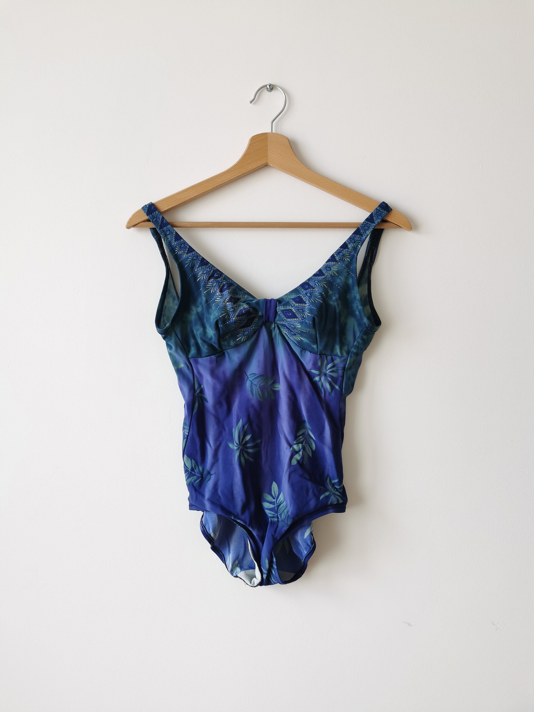 Blue One Piece Swimsuit Vintage Bathing Suit Retro Speedo Beachwear ...