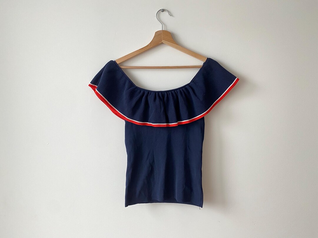 90s Knitted off Shoulder Top: Vintage Boho Hippie Jumper - Etsy