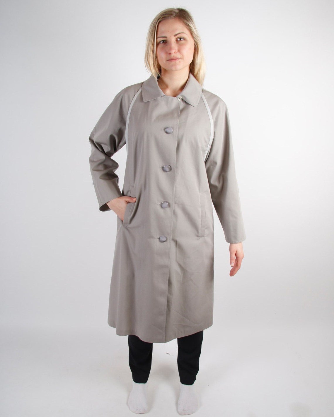 Classic Grey Trench Coat Women's Knee Length Overcoat Raincoat - Etsy