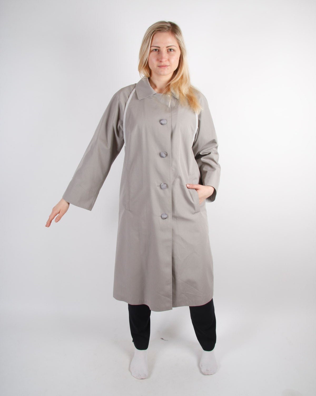 Classic Grey Trench Coat Women's Knee Length Overcoat Raincoat - Etsy