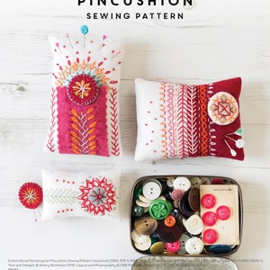 Embroidered Rectangular Pincushion Sewing Pattern Download - Etsy