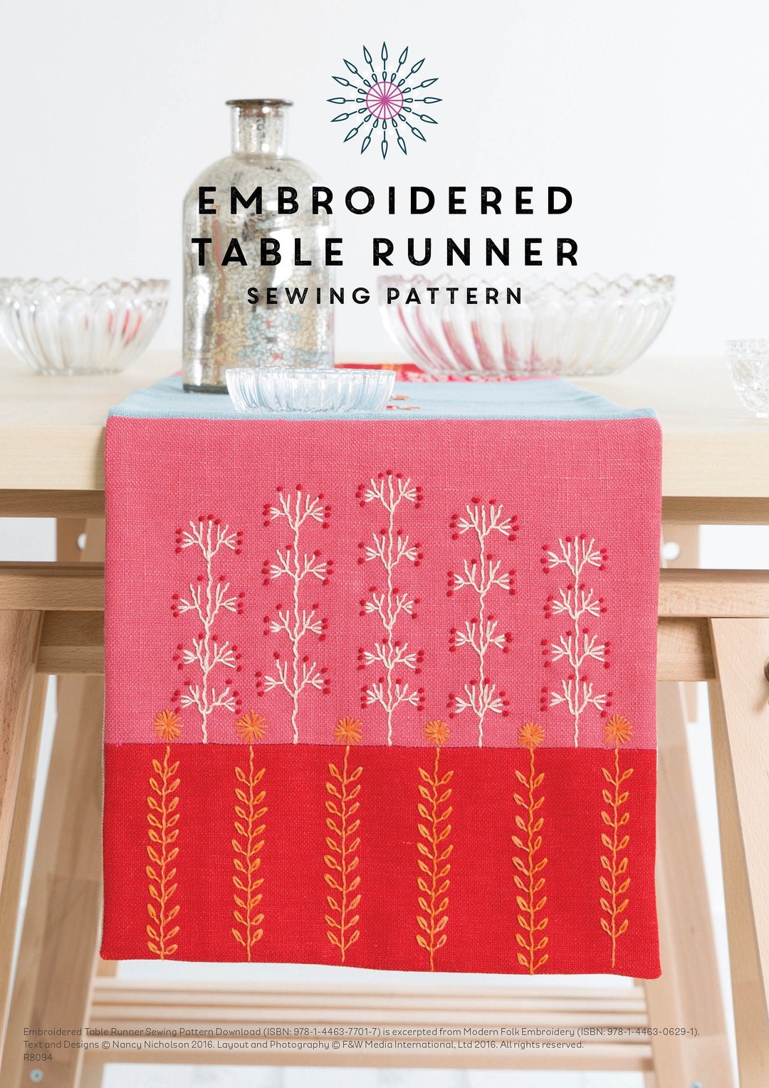 Embroidered Table Runner Sewing Pattern Download (Instant Download) - Etsy