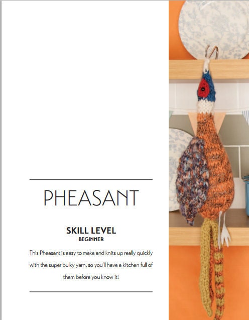 Pheasant Knitting Pattern Download | Etsy