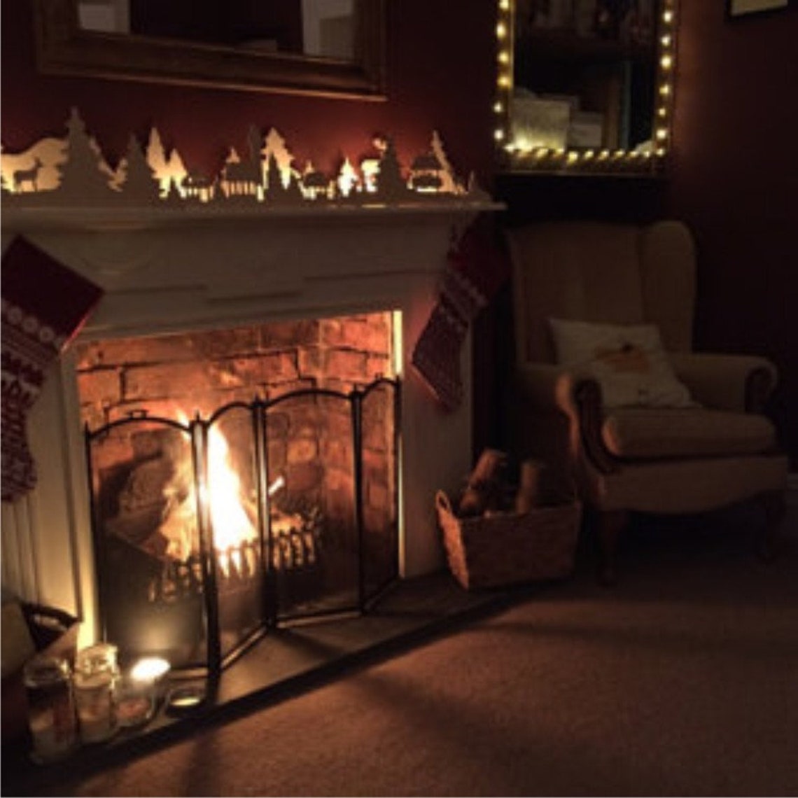 Christmas Mantel Decorations Fireplace Decor Christmas Light - Etsy