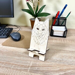 Phone Holder for Desk Wolf | Mobile Cell iPhone Stand | Animals ...