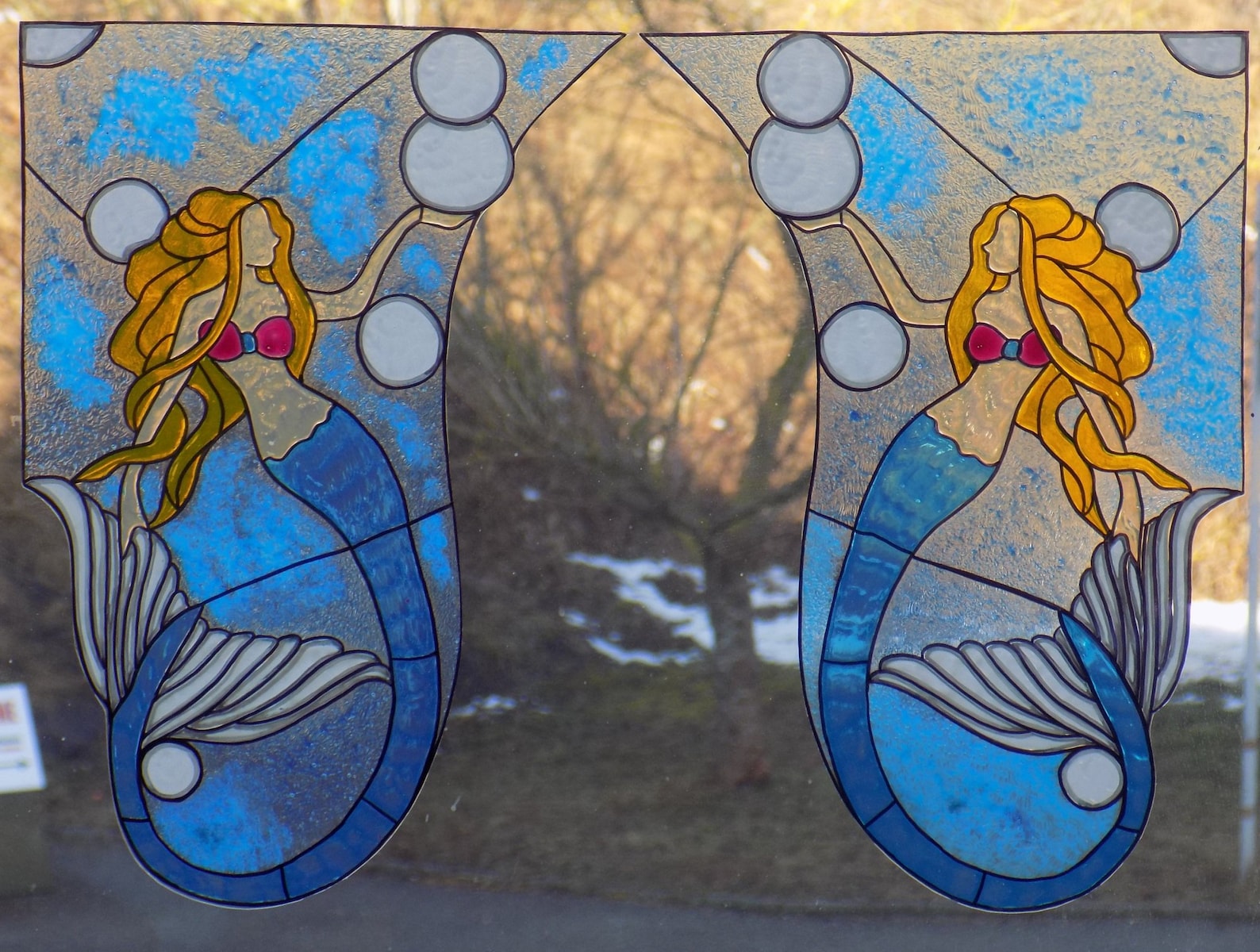 Wicoart Sticker Window Cling Stained Glass Effect Lot of 2 Corners Art ...