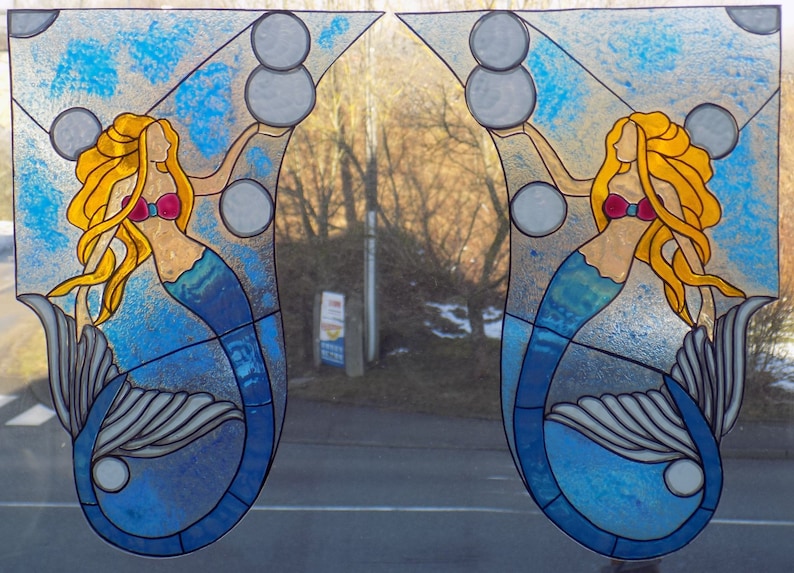 Wicoart Sticker Window Cling Stained Glass Effect Lot of 2 Corners Art ...