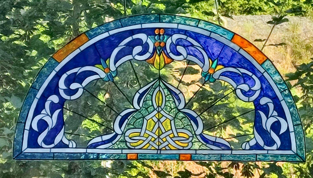 Hand-painted Stained Glass Window Cling Celtic Arc Decor - Etsy