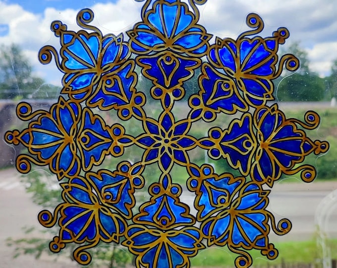 Wicoart Sticker Window Cling Stained Glass Effet Mandala Suncatcher ...