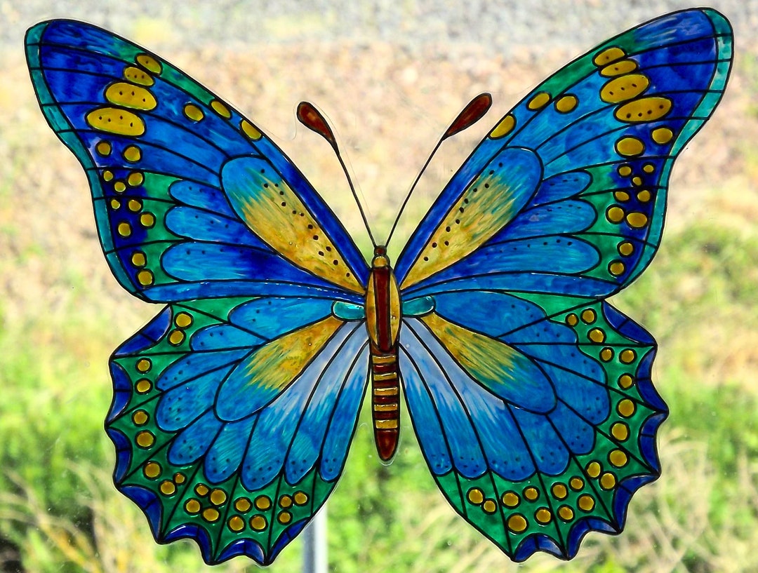 Handmade Butterfly Window Cling Stained Glass Effect Decal - Etsy