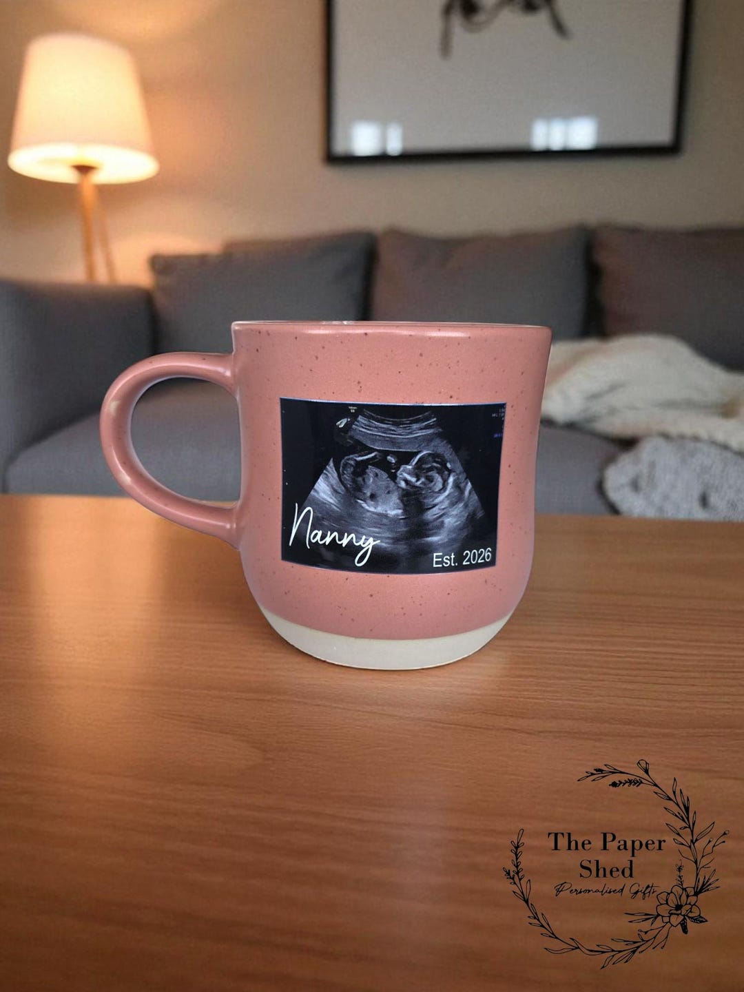 Baby Ultrasound Scan Photo Printed Personalised Biscuit Base Mug Name ...