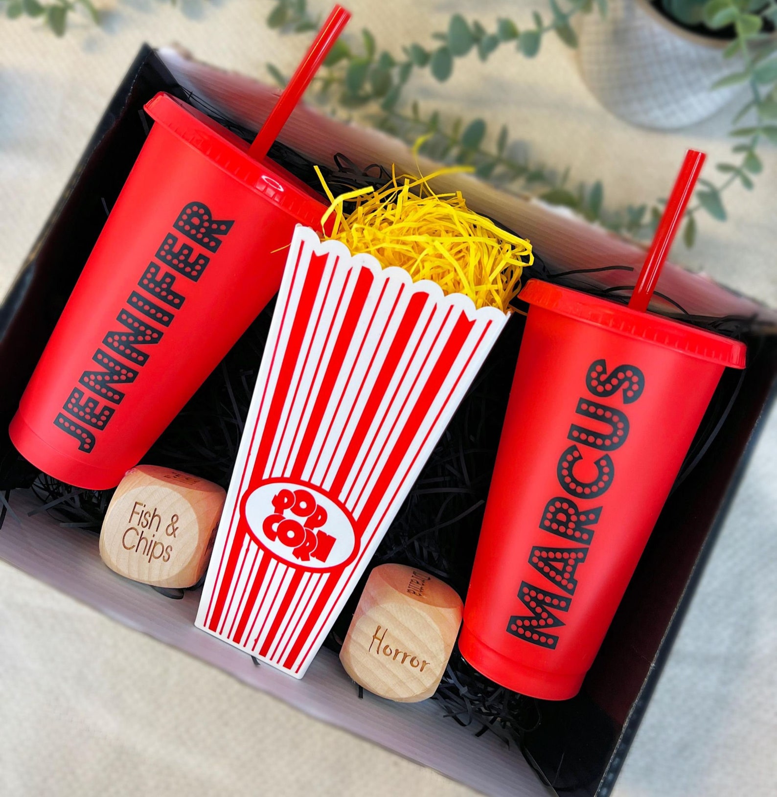 Personalised Movie/film Night / Date Night/ Hamper, Box, Popcorn, Name ...