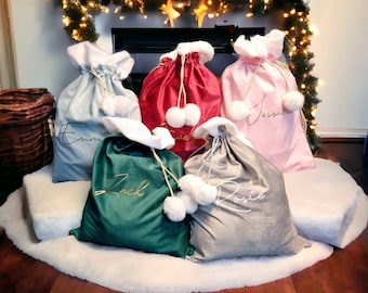 Luxury Velvet Santa Sack / Personalized Embroidered Big Santa Bag ...