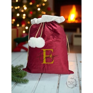 Christmas Velvet Santa Sack Big Initial Personalised Name, Toys and ...
