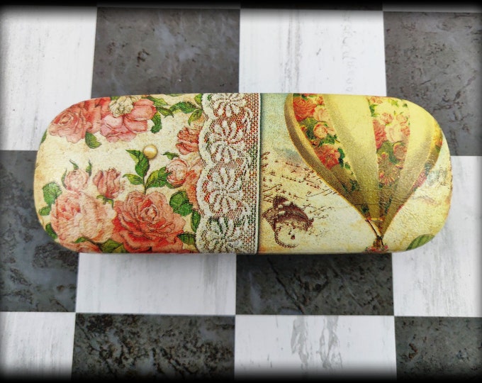 Vintage Flower Glasses Case for Women With Balloon and Flowers | Etsy