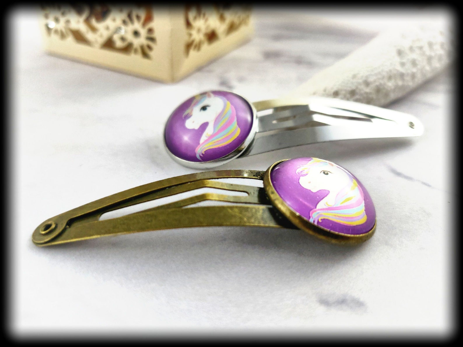 Hair Clips Unicorn Bunny Two Piece Set Horse Unicorn Horn - Etsy