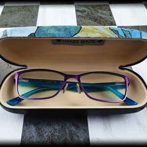 Blue Flower Glasses Case Hard, Eyeglass Case Hard Reading Glasses Case ...