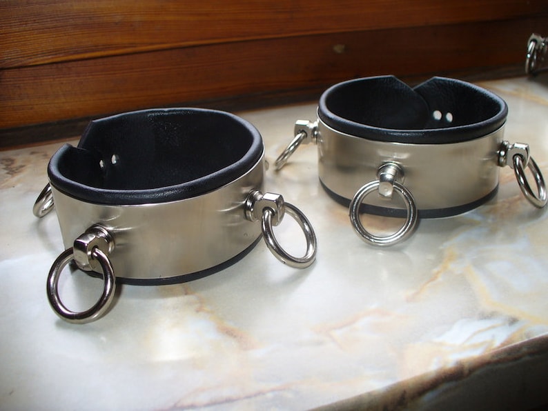 Precious BDSM Ankle Cuffs Stainless Steel Shackles Ring of O - Etsy