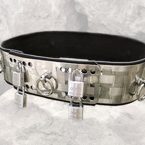 Waist Shackle Lockable Stainless Steel Belt Cincher Adjustable ...